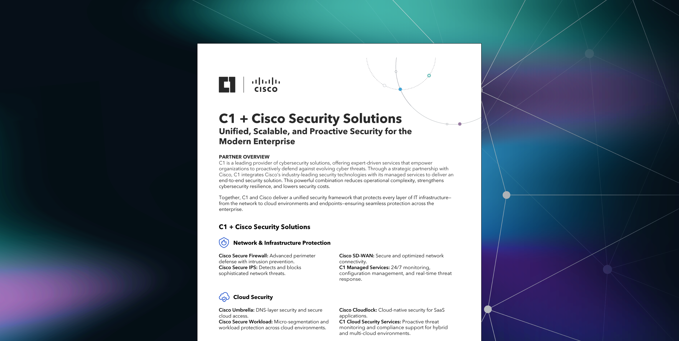 Datasheet | C1 + Cisco Security Solutions